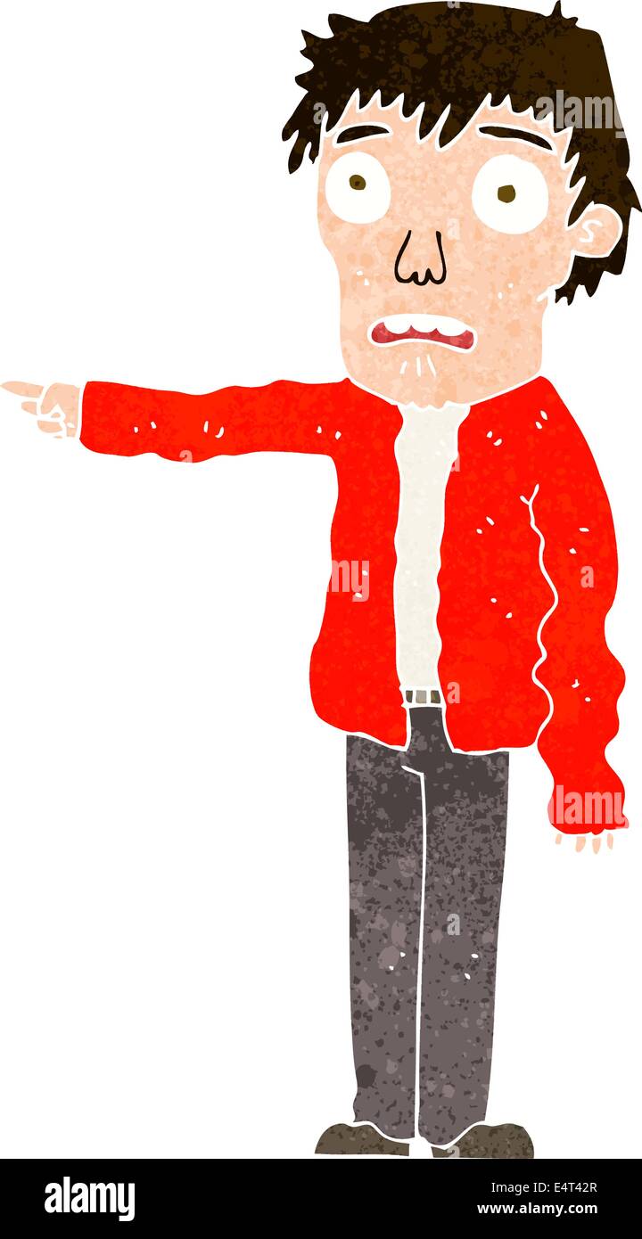 Cartoon terrified man pointing hi-res stock photography and images - Alamy