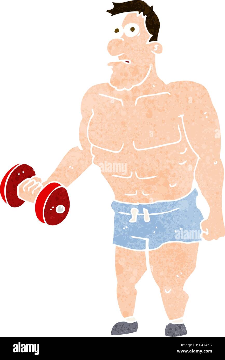 cartoon man lifting weights Stock Vector Image & Art - Alamy