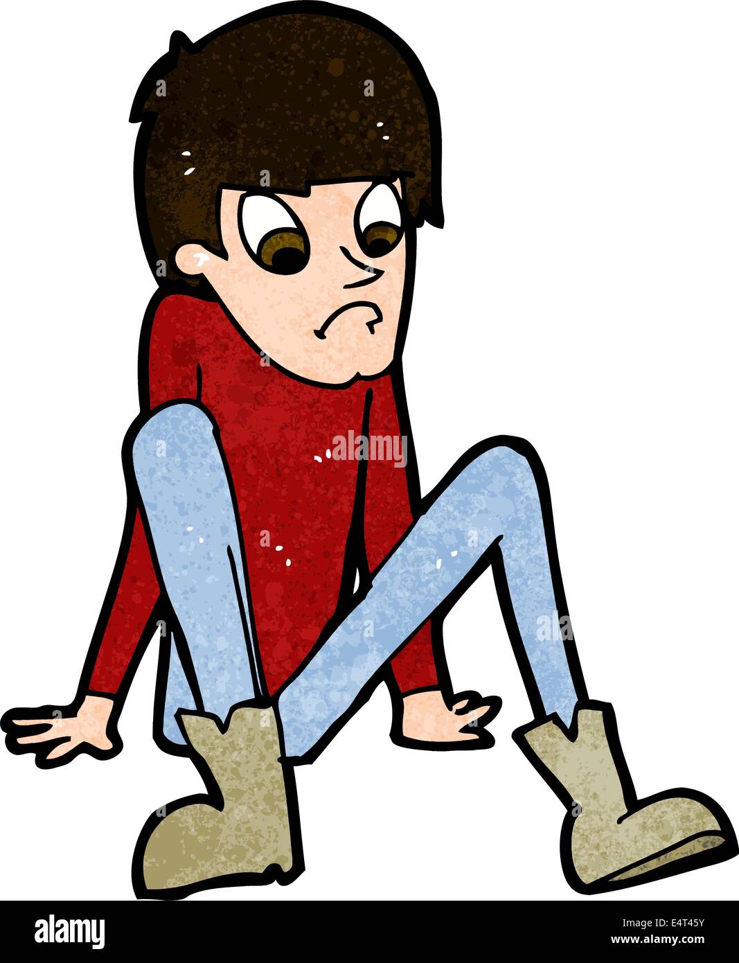 Cartoon boy sitting on floor hi-res stock photography and images - Alamy
