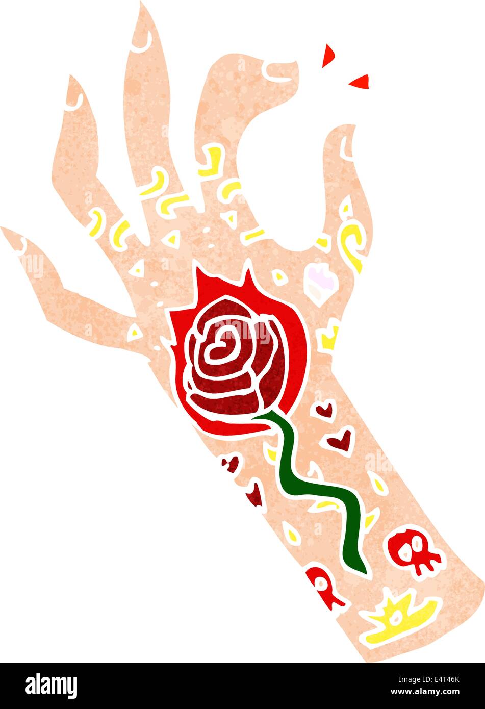 cartoon tattoo hand Stock Vector Image & Art - Alamy