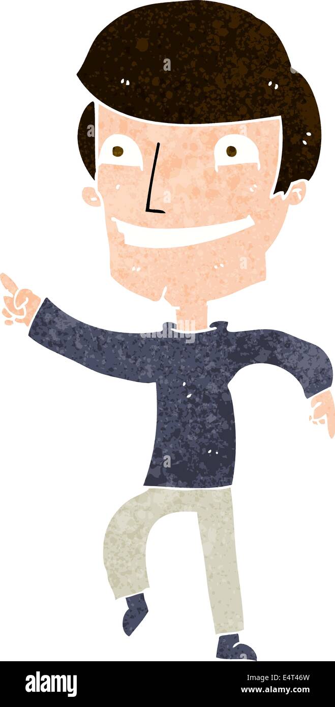 cartoon happy man pointing Stock Vector Image & Art - Alamy
