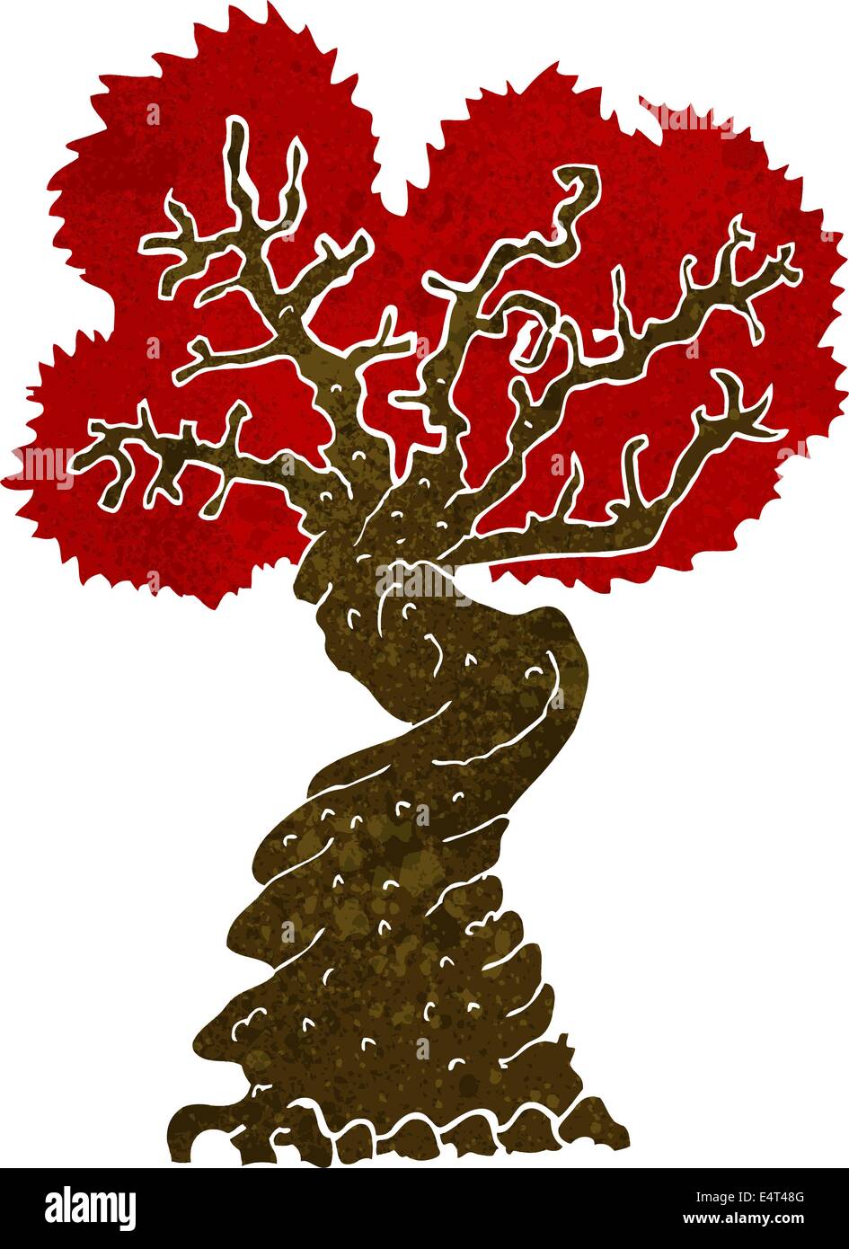 cartoon big red old tree Stock Vector Image & Art - Alamy