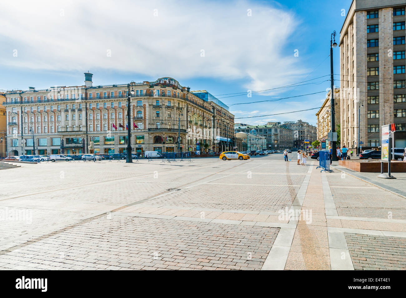 The head of Tverskaya street (main street) of Moscow, Russia as viewed ...
