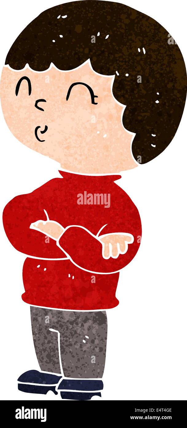 cartoon boy with folded arms Stock Vector Image & Art - Alamy