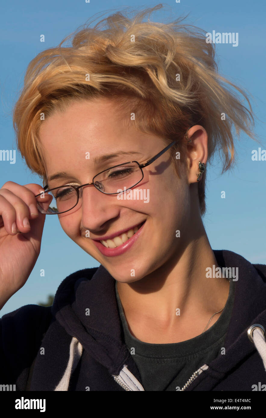 Girl teenager portrait cheery Stock Photo - Alamy