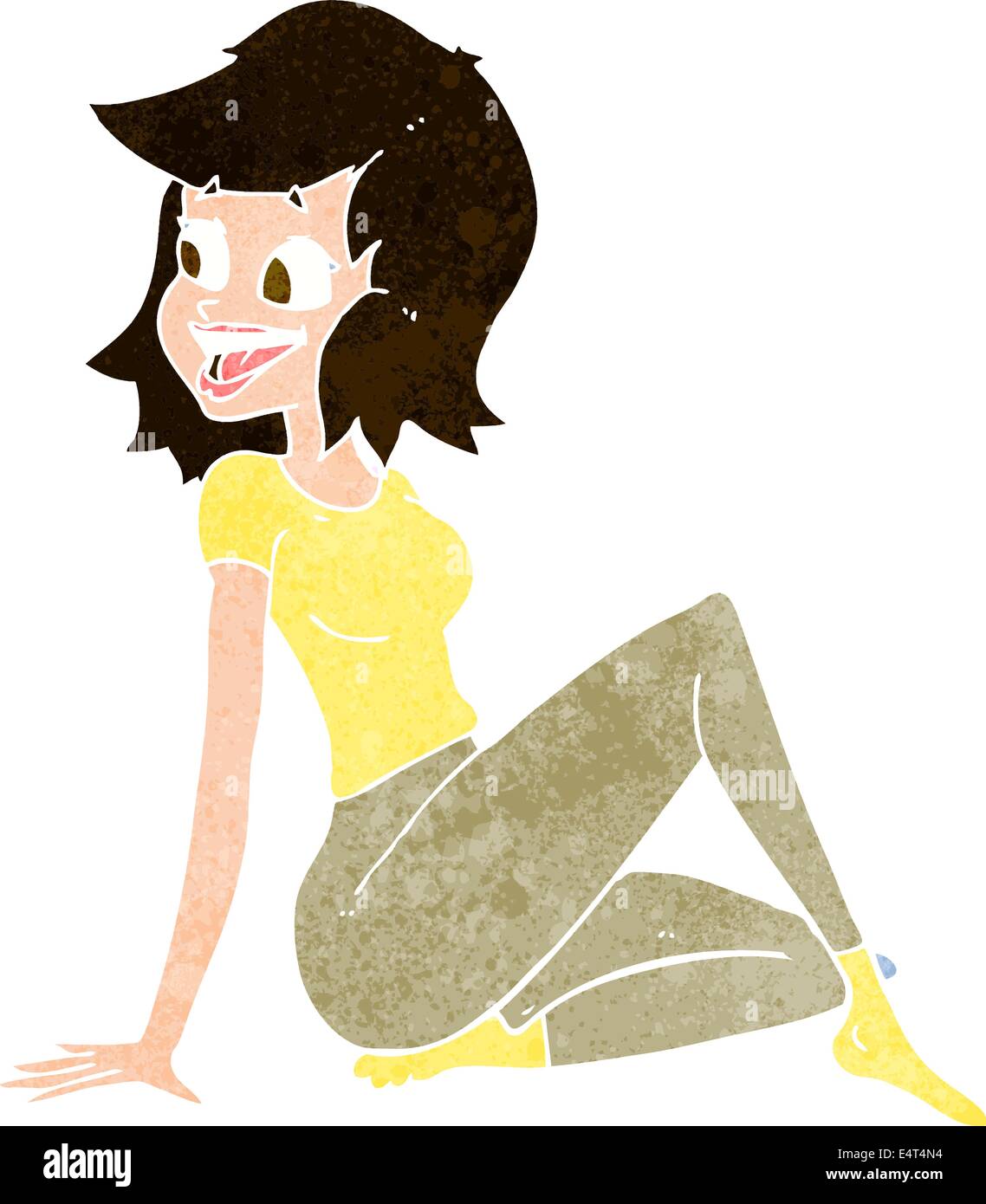 cartoon pretty woman looking happy Stock Vector Image & Art - Alamy