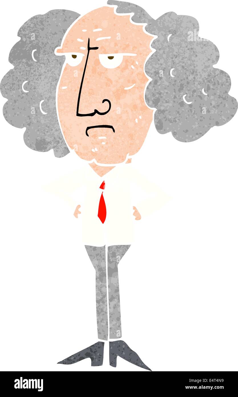 cartoon big hair lecturer man Stock Vector Image & Art - Alamy