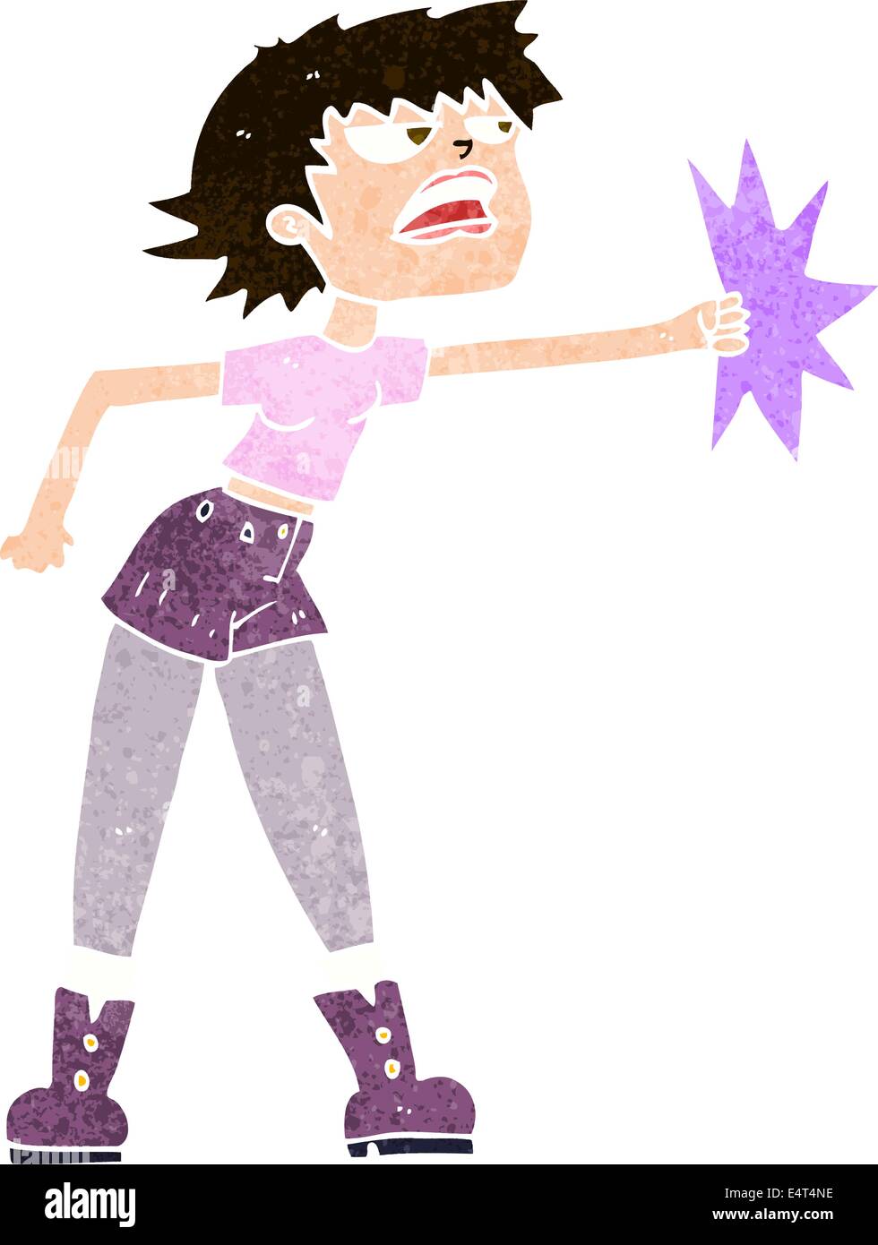 cartoon woman punching Stock Vector Image & Art - Alamy