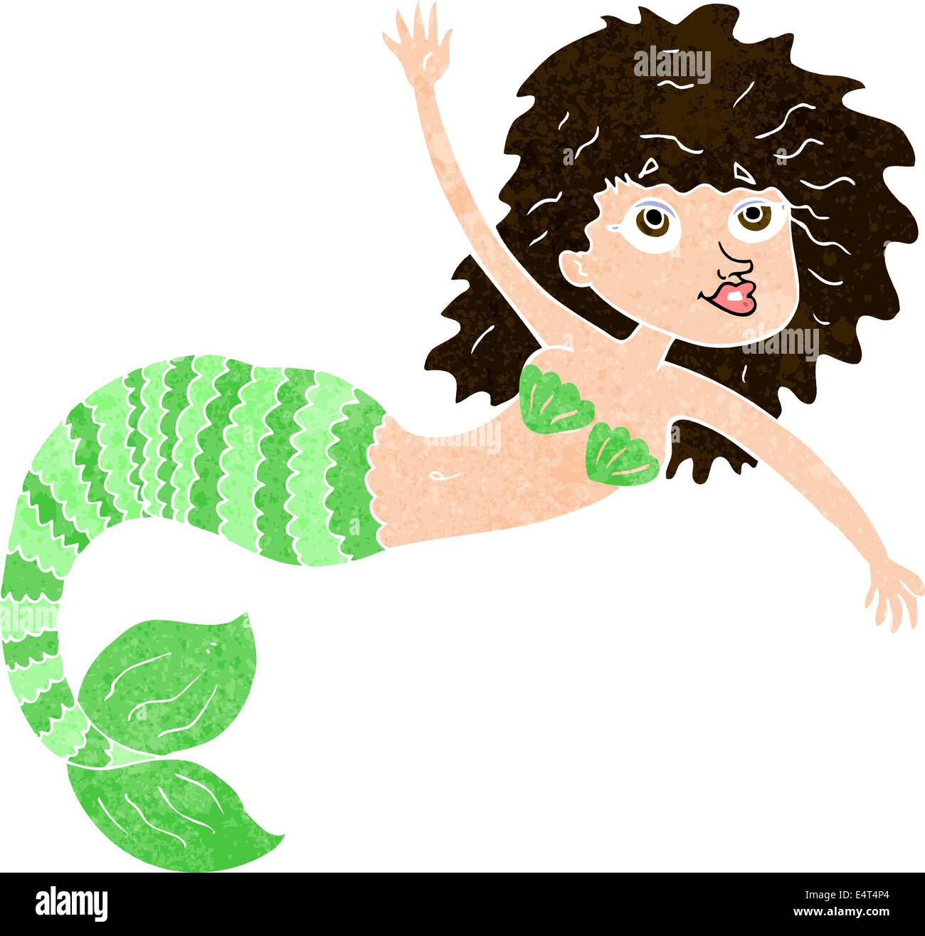 cartoon pretty mermaid waving Stock Vector Image & Art - Alamy