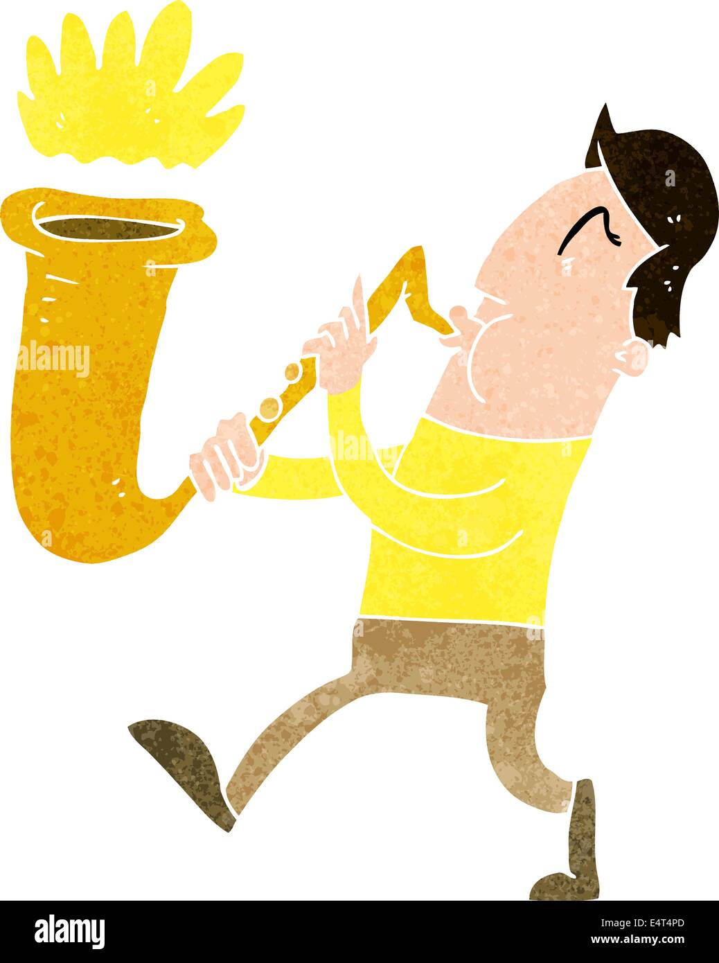 cartoon man blowing saxophone Stock Vector Image & Art - Alamy