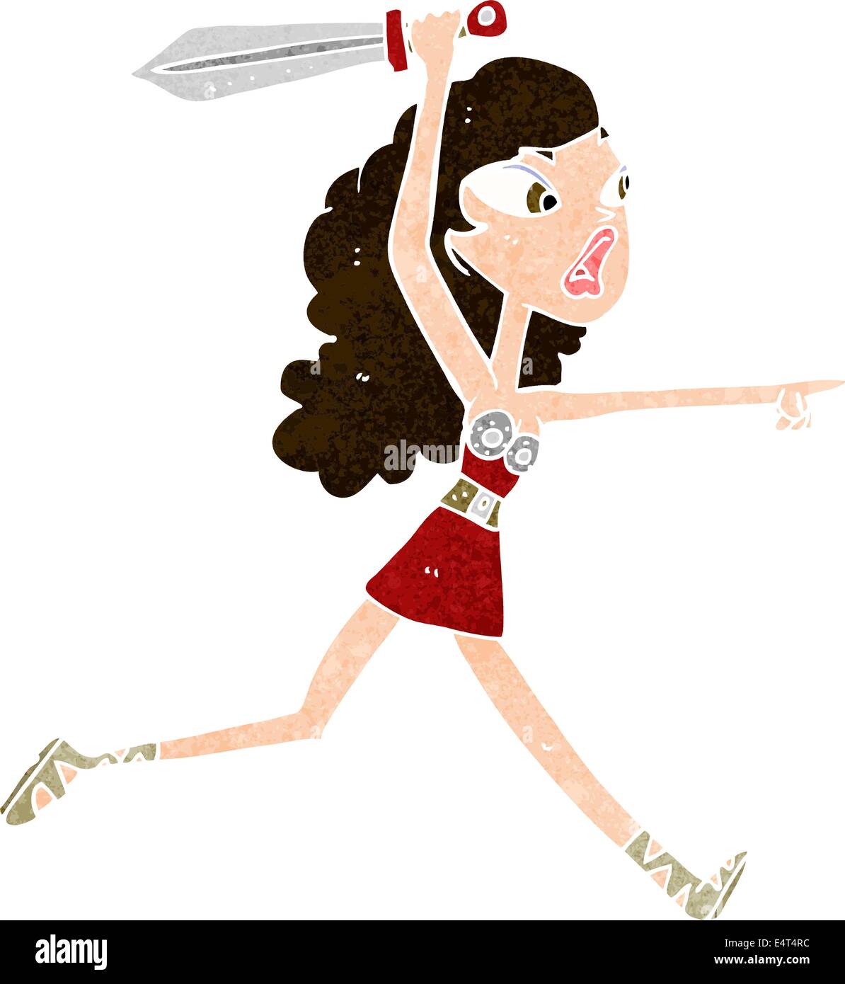 cartoon viking girl with sword Stock Vector Image & Art - Alamy