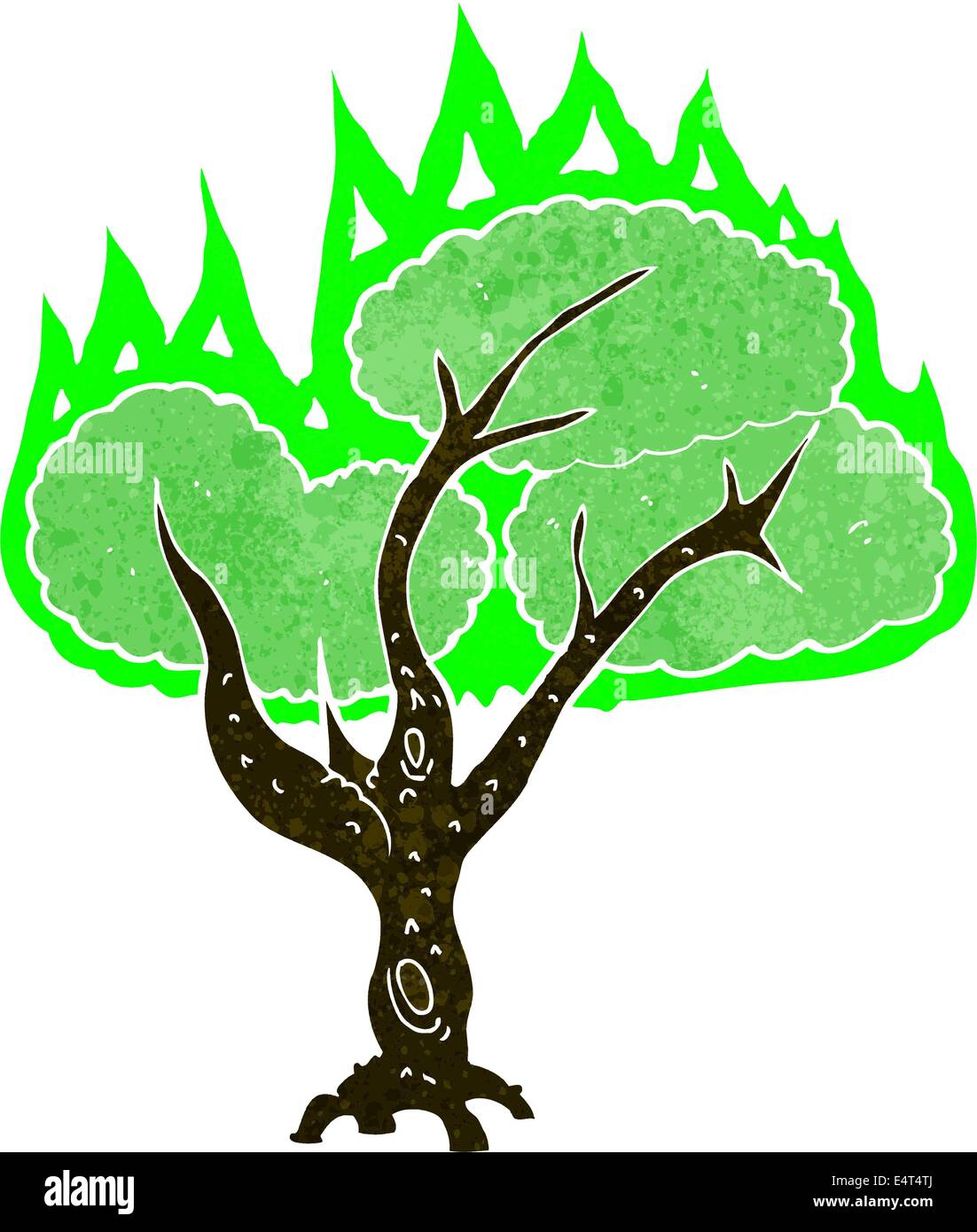 cartoon spooky burning tree Stock Vector Image & Art - Alamy