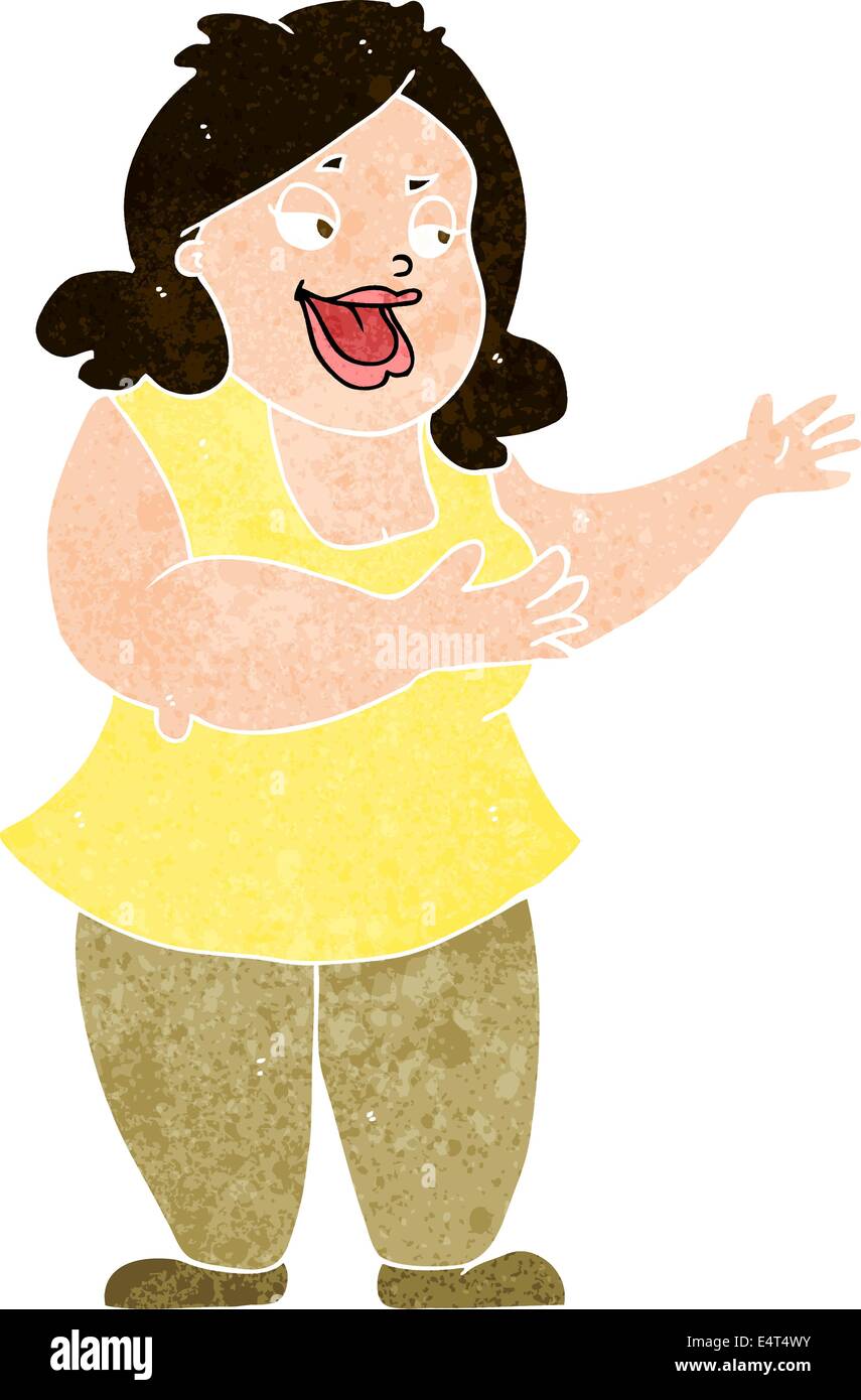 cartoon happy fat woman Stock Vector Image & Art - Alamy