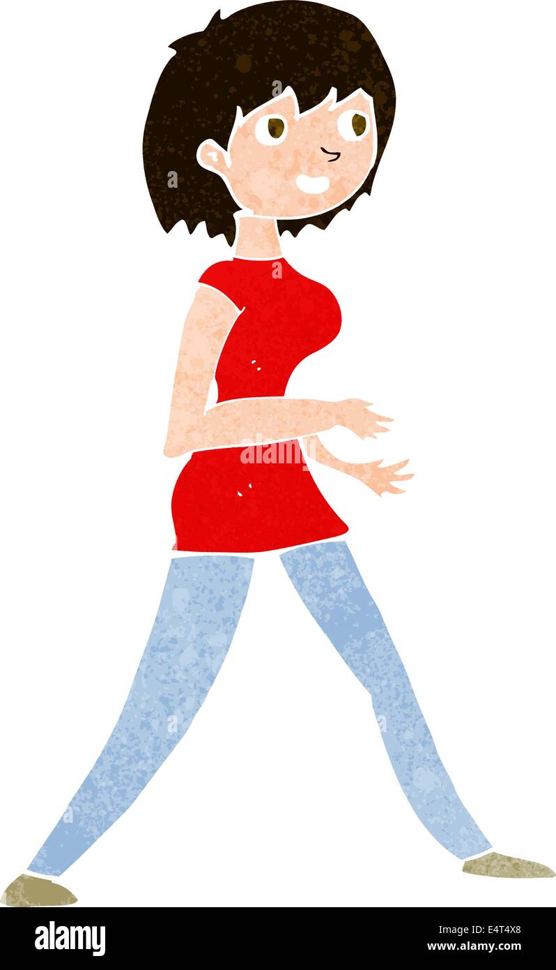 cartoon woman walking Stock Vector Image & Art - Alamy