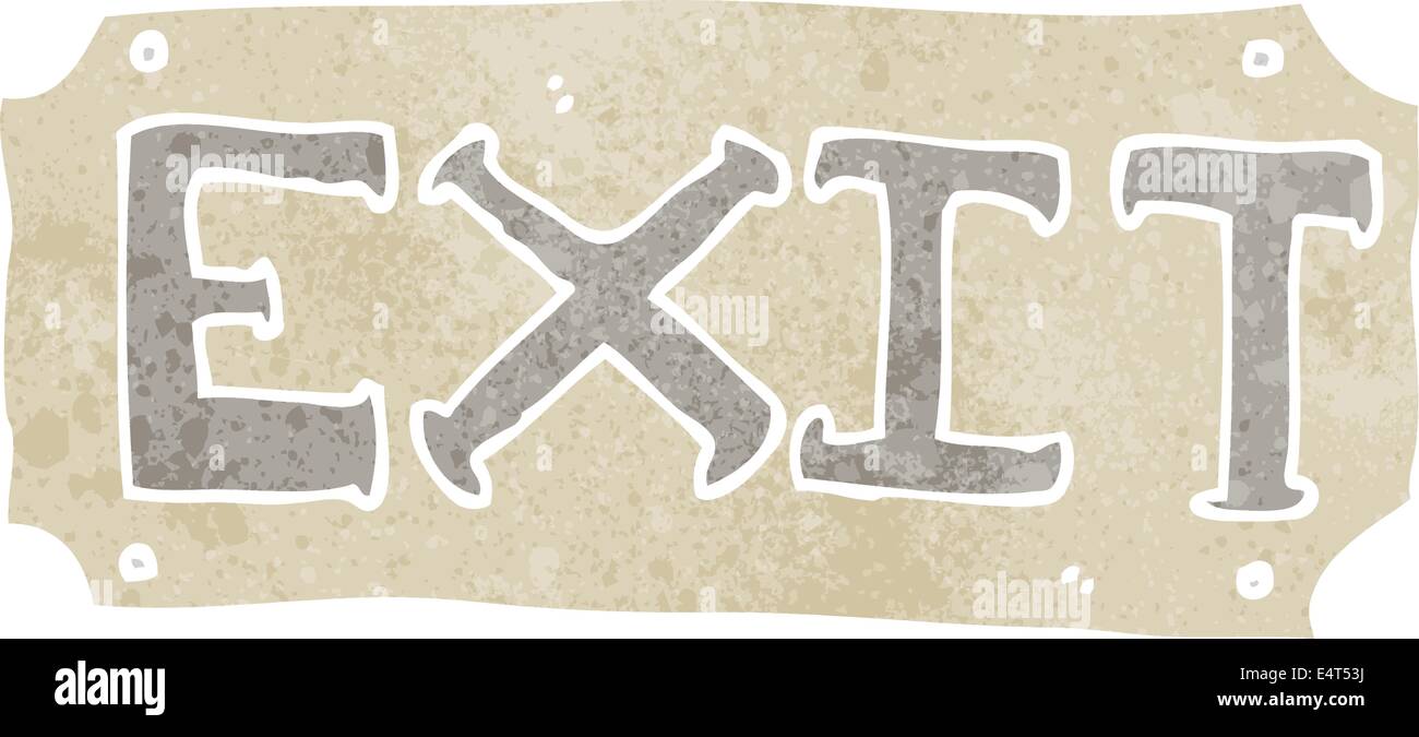cartoon exit sign Stock Vector Image & Art - Alamy