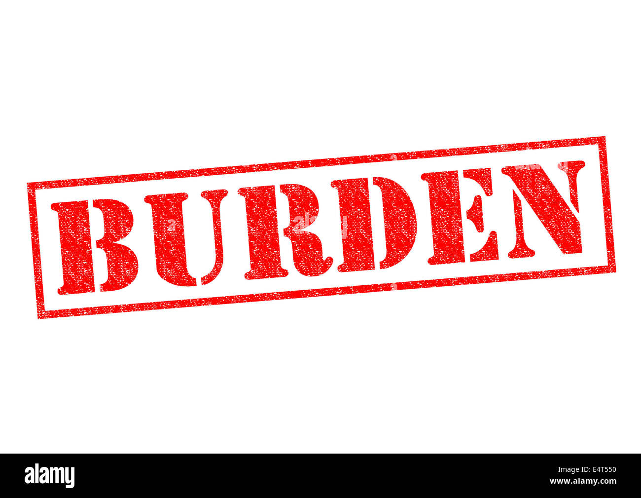 BURDEN red Rubber Stamp over a white background Stock Photo - Alamy