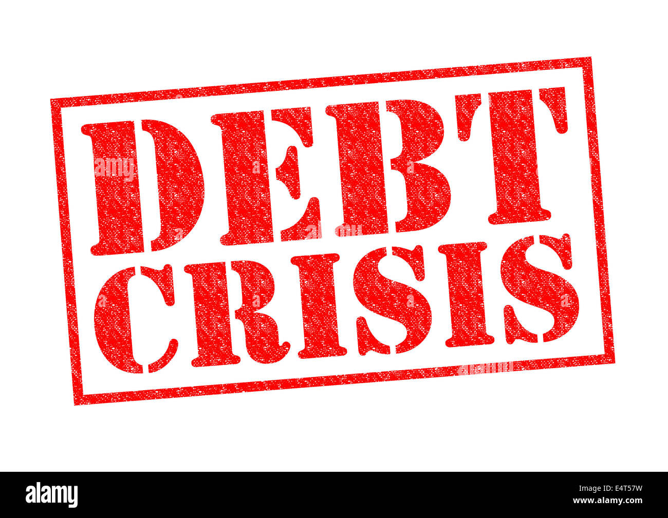 DEBT CRISIS red Rubber Stamp over a white background Stock Photo - Alamy
