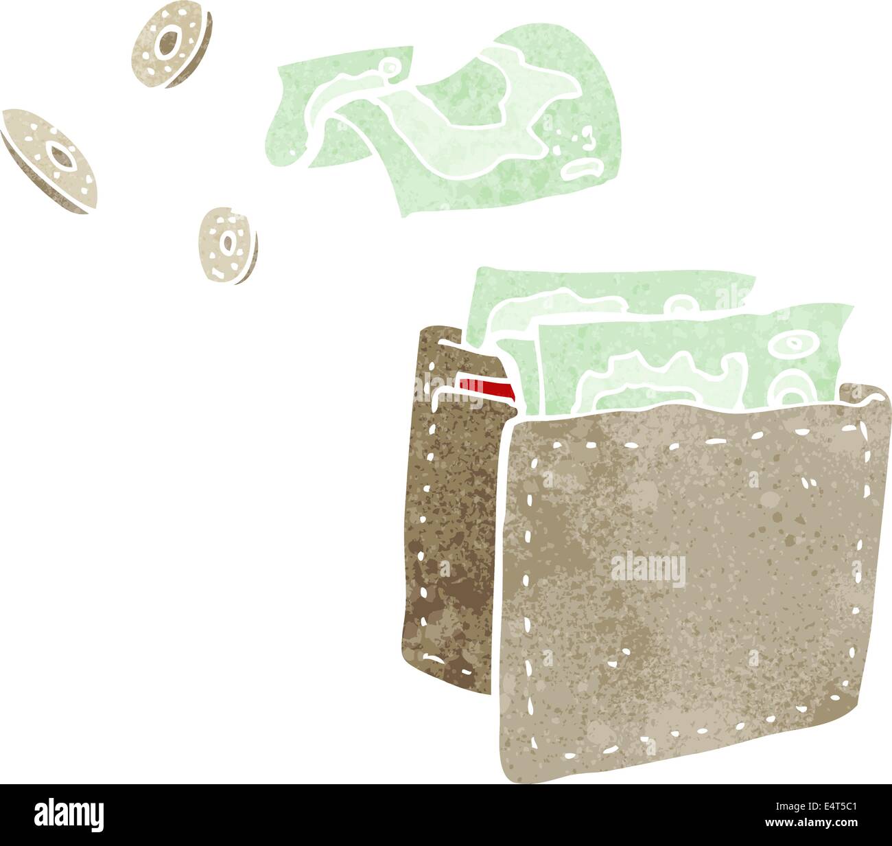 cartoon wallet spilling money Stock Vector Image & Art - Alamy