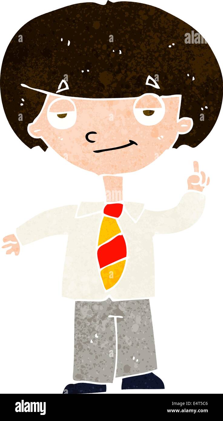 cartoon school boy answering question Stock Vector Image & Art - Alamy