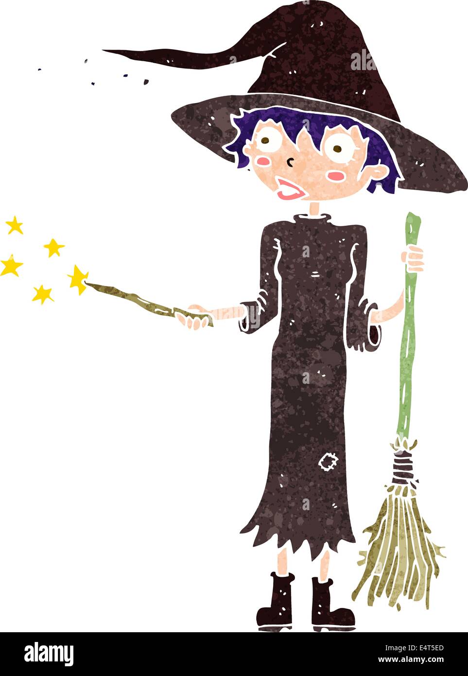 cartoon witch casting spell Stock Vector Image & Art - Alamy