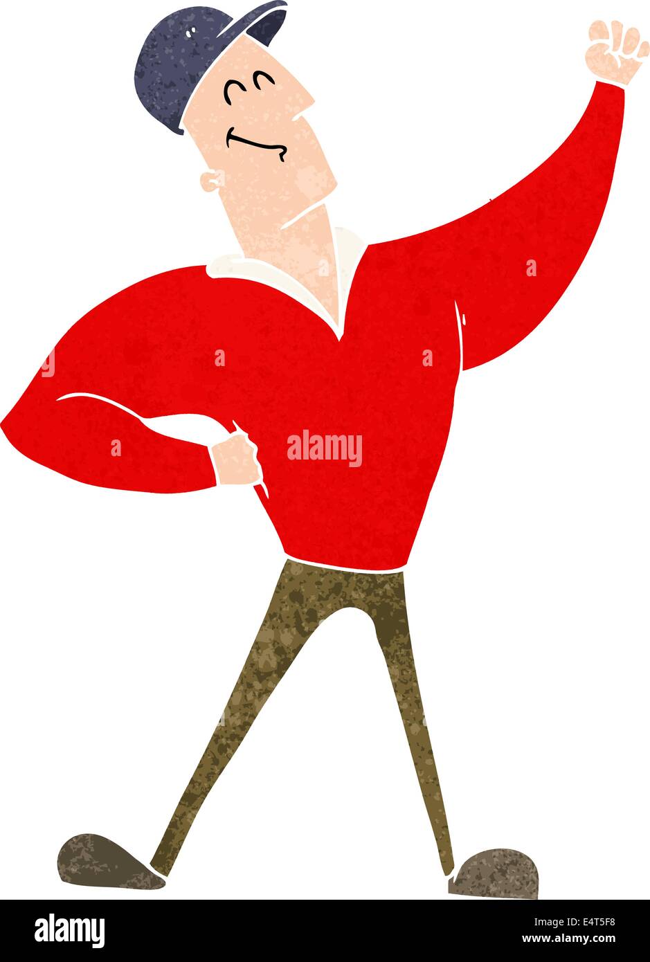 cartoon man striking heroic pose Stock Vector Image & Art - Alamy