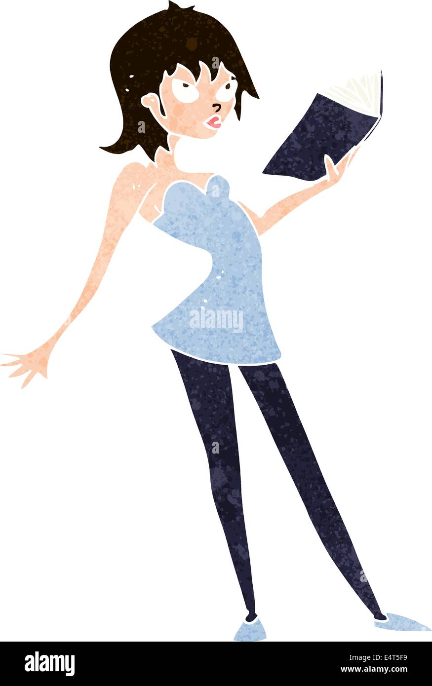 cartoon woman reading book Stock Vector Image & Art - Alamy