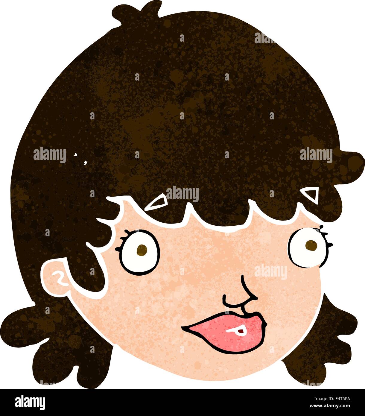 cartoon female face with surprised expression Stock Vector Image & Art ...