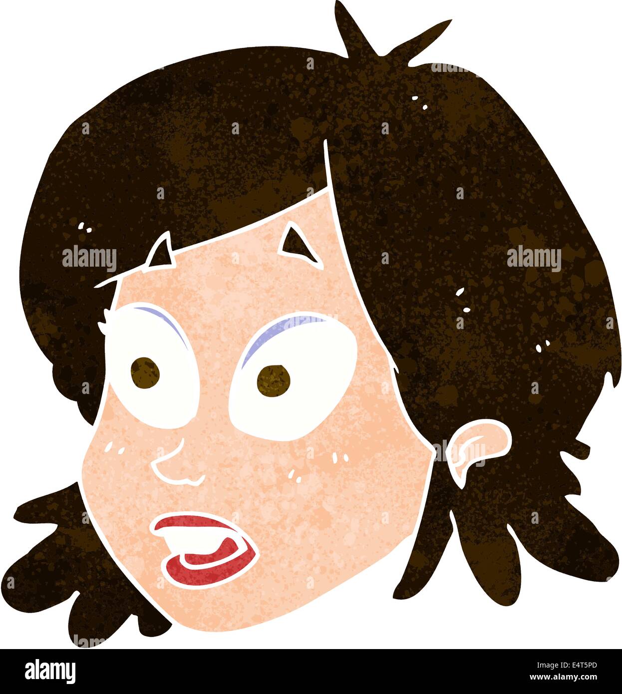 cartoon female face with surprised expression Stock Vector Image & Art ...