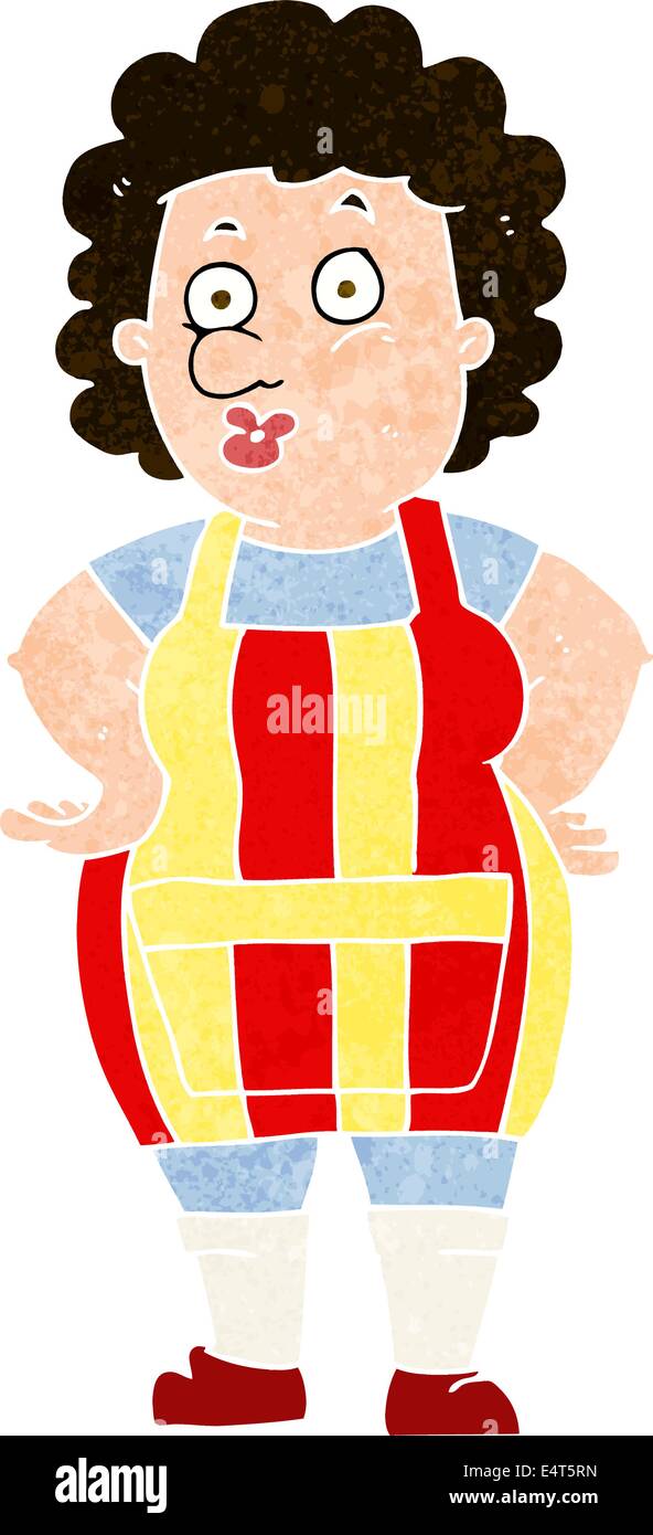 cartoon woman in kitchen apron Stock Vector Image & Art - Alamy