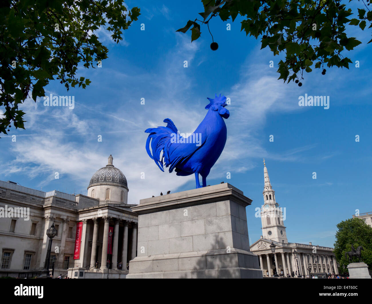 UK, England, London, Trafalgar square blue cockerel Stock Photo - Alamy
