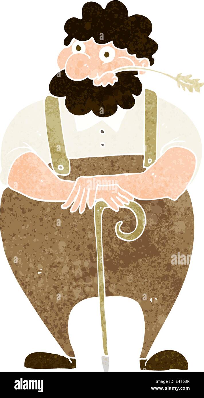 Farmer with stick Stock Vector Images - Alamy