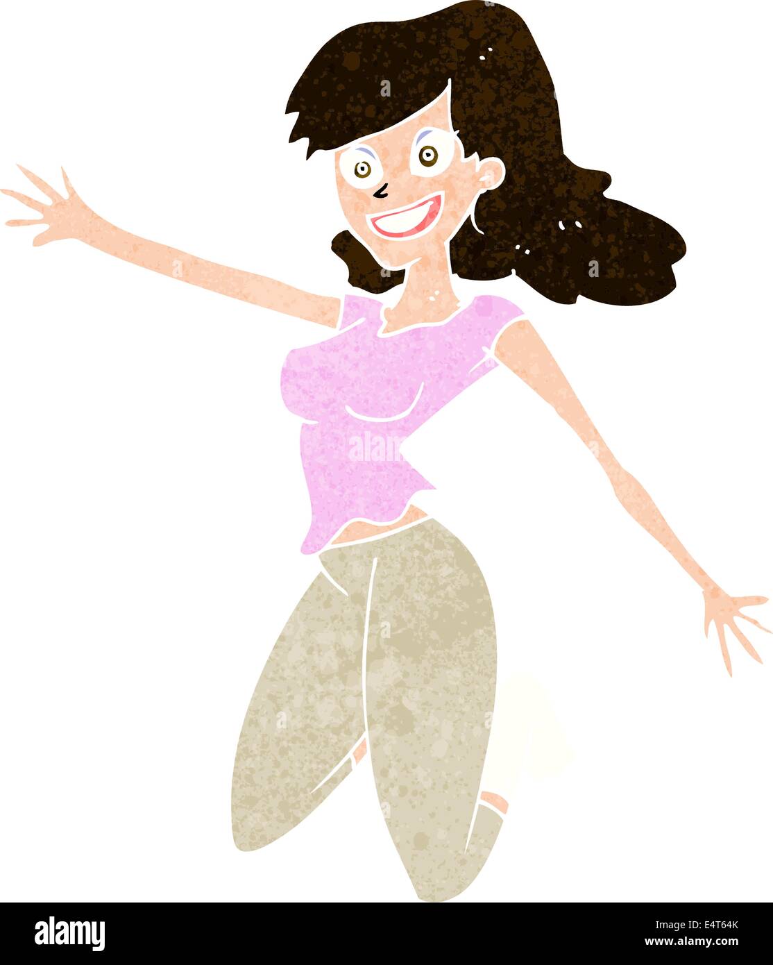 cartoon jumping woman Stock Vector Image & Art - Alamy