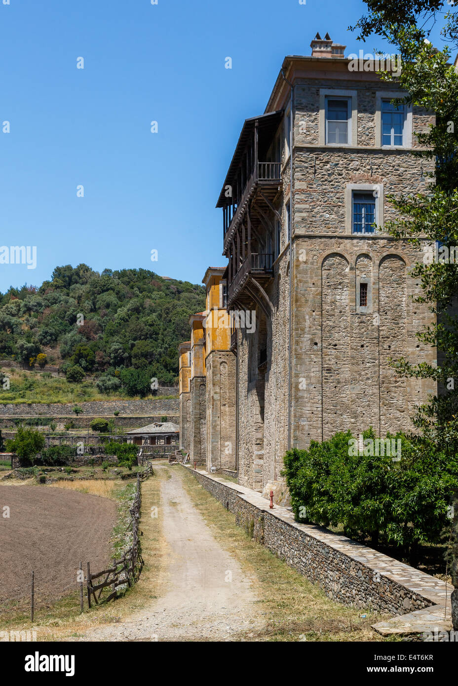 Iviron medieval monastery on Holy Mount Athos Stock Photo - Alamy