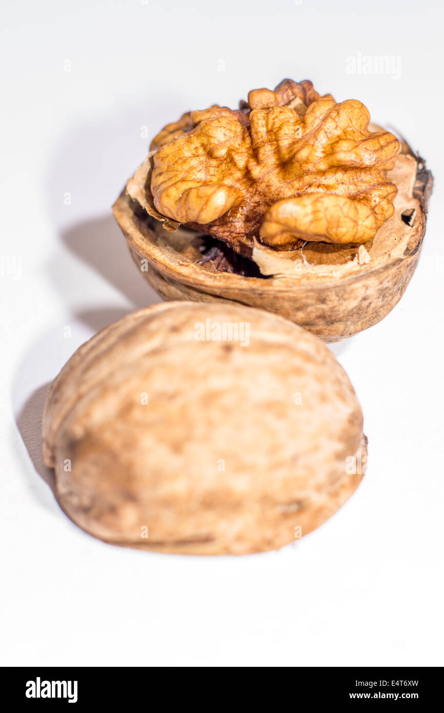 Close up nutmeat and nutshell with shallow depth of field Stock Photo ...