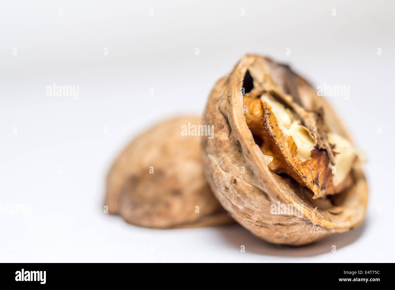 Close up nutmeat and nutshell with shallow depth of field Stock Photo ...