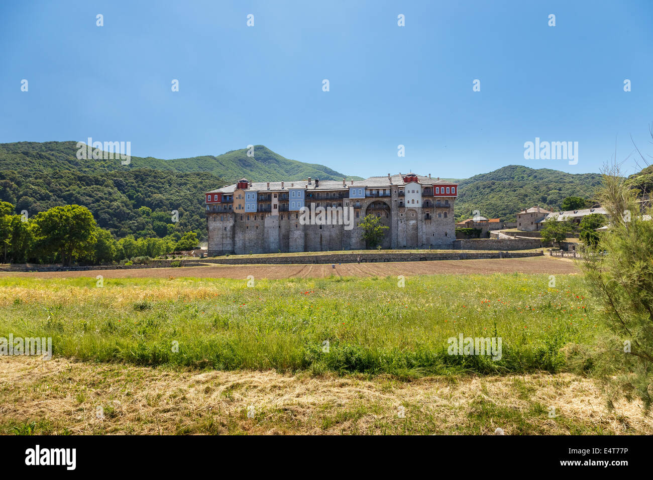 Iviron medieval monastery on Holy Mount Athos Stock Photo - Alamy
