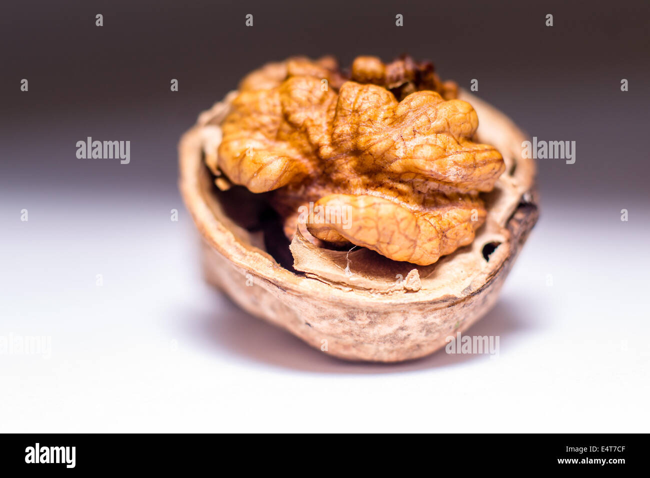 Close up nutmeat and nutshell with shallow depth of field Stock Photo ...