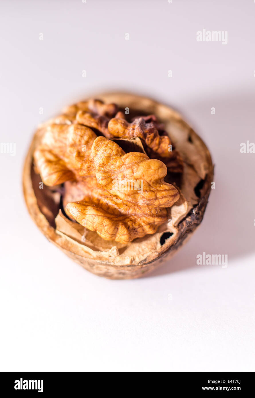 Close up nutmeat and nutshell with shallow depth of field Stock Photo ...