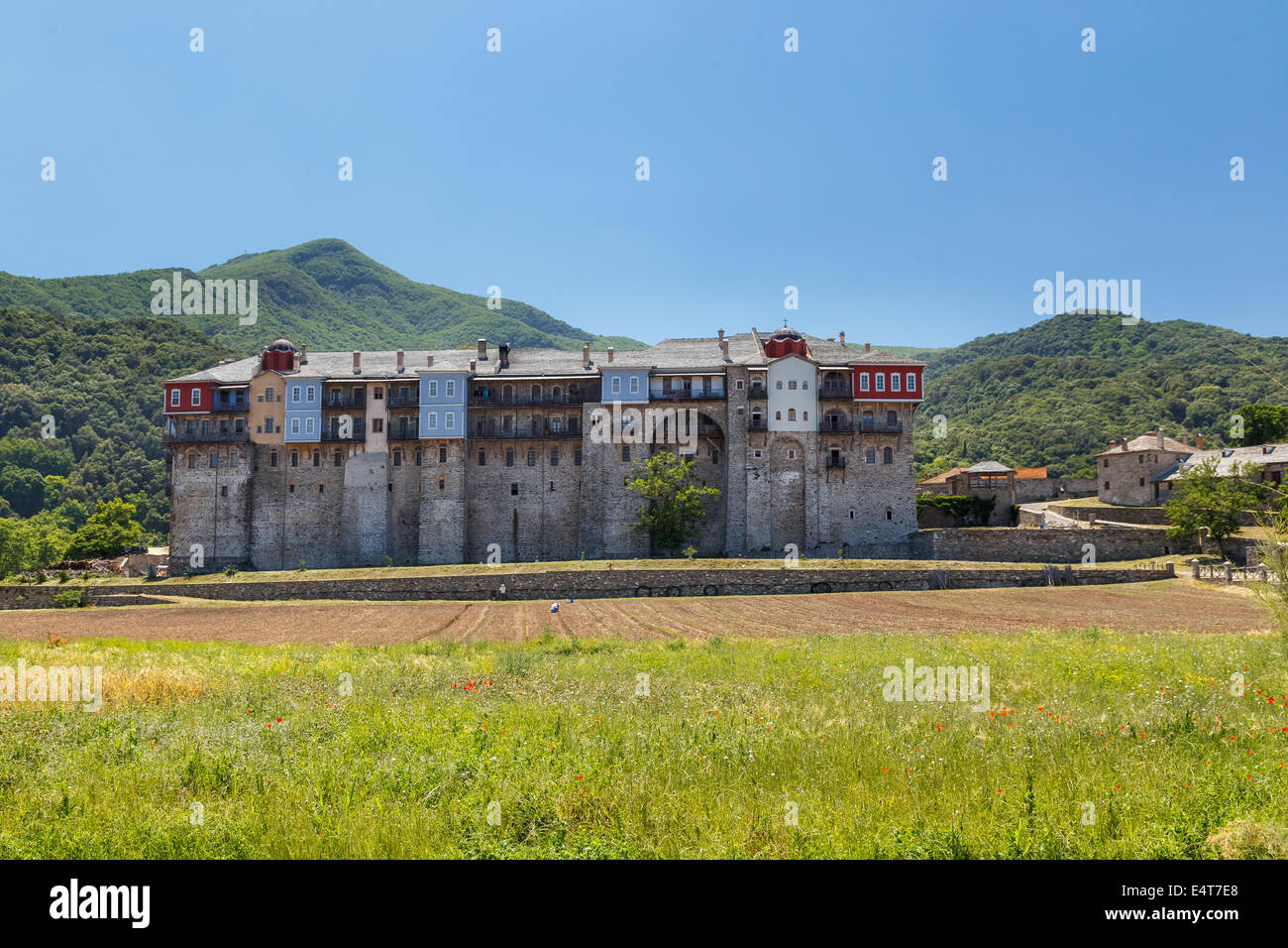 Iviron medieval monastery on Holy Mount Athos Stock Photo - Alamy