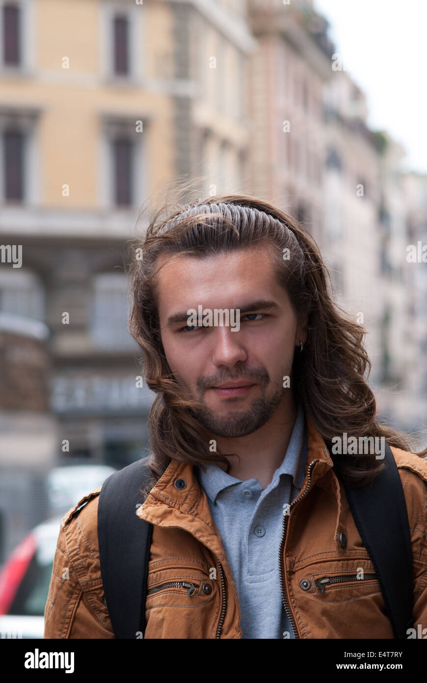 Part of face young European man with beard Stock Photo - Alamy