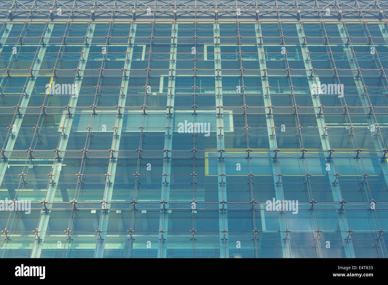 The glass curtain walling on the side of the Manchester Civil Justice ...