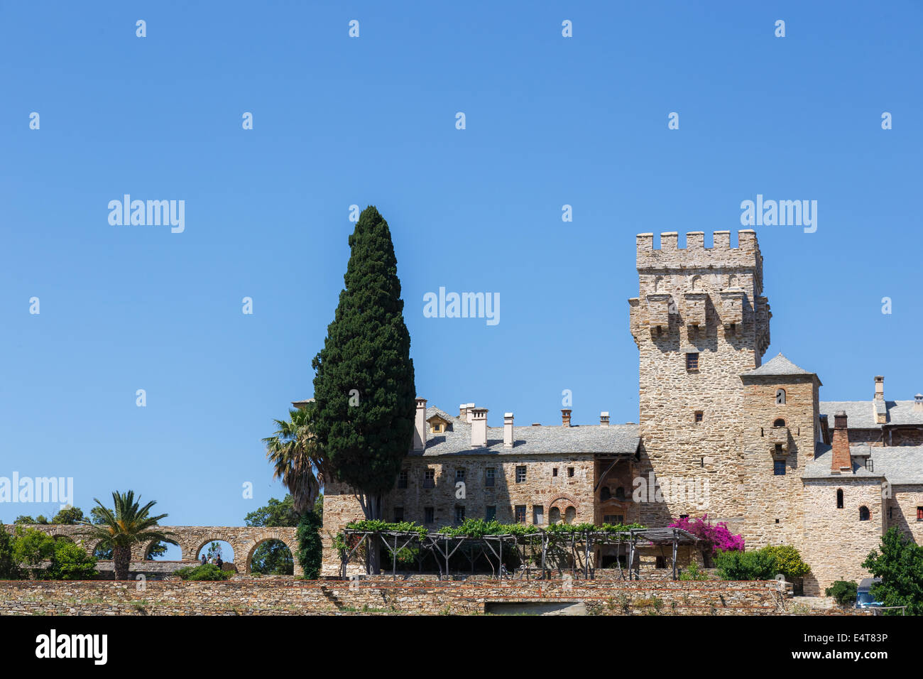 Stavronikita medieval monastery on Holy Mount Athos Stock Photo - Alamy
