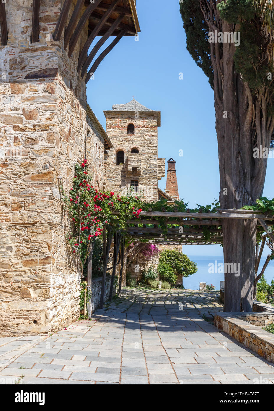 Stavronikita medieval monastery on Holy Mount Athos Stock Photo - Alamy