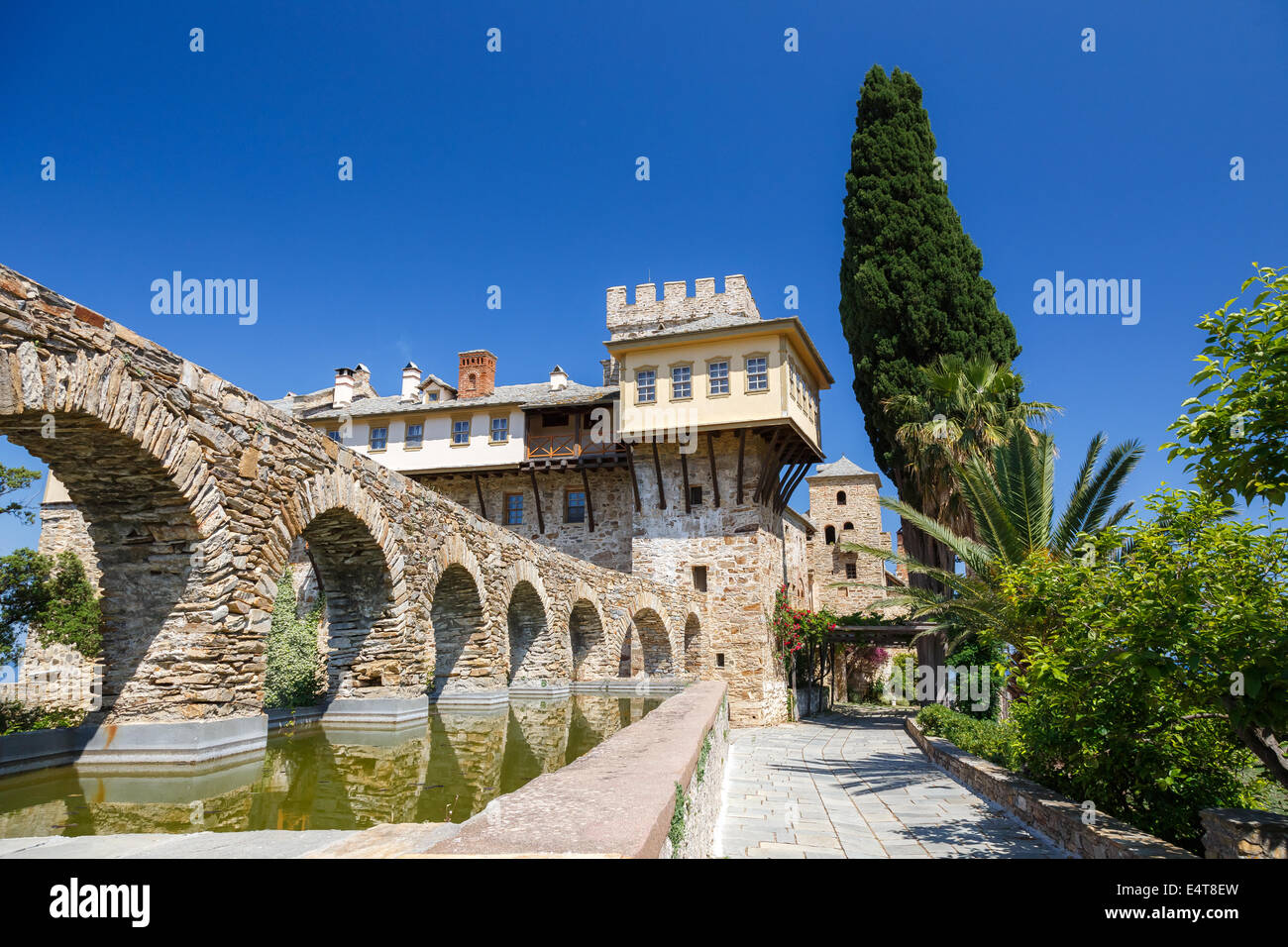 Stavronikita medieval monastery on Holy Mount Athos Stock Photo - Alamy