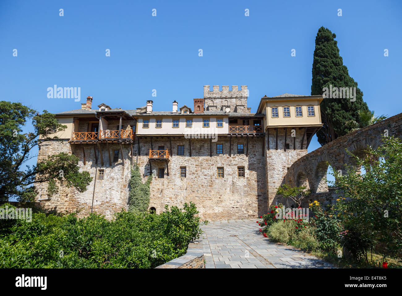 Stavronikita medieval monastery on Holy Mount Athos Stock Photo - Alamy