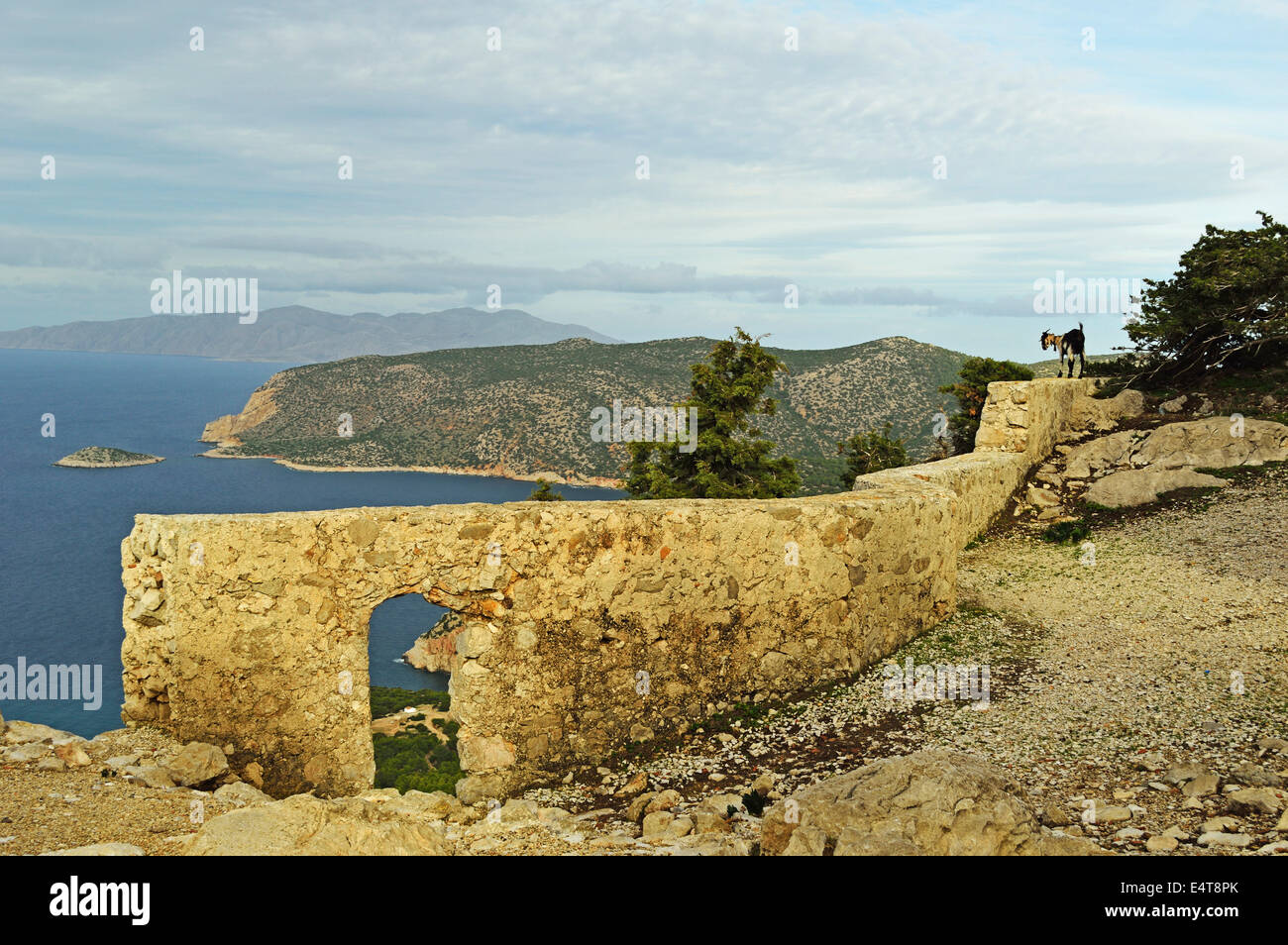 Rugged greek coastline with mountain hi-res stock photography and ...