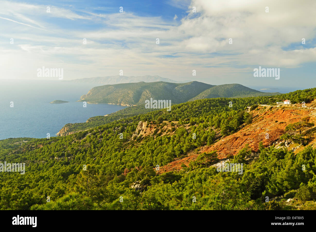 View of Apolakkia Bay from Monolithos, Rhodes, Dodecanese, Aegean Sea ...