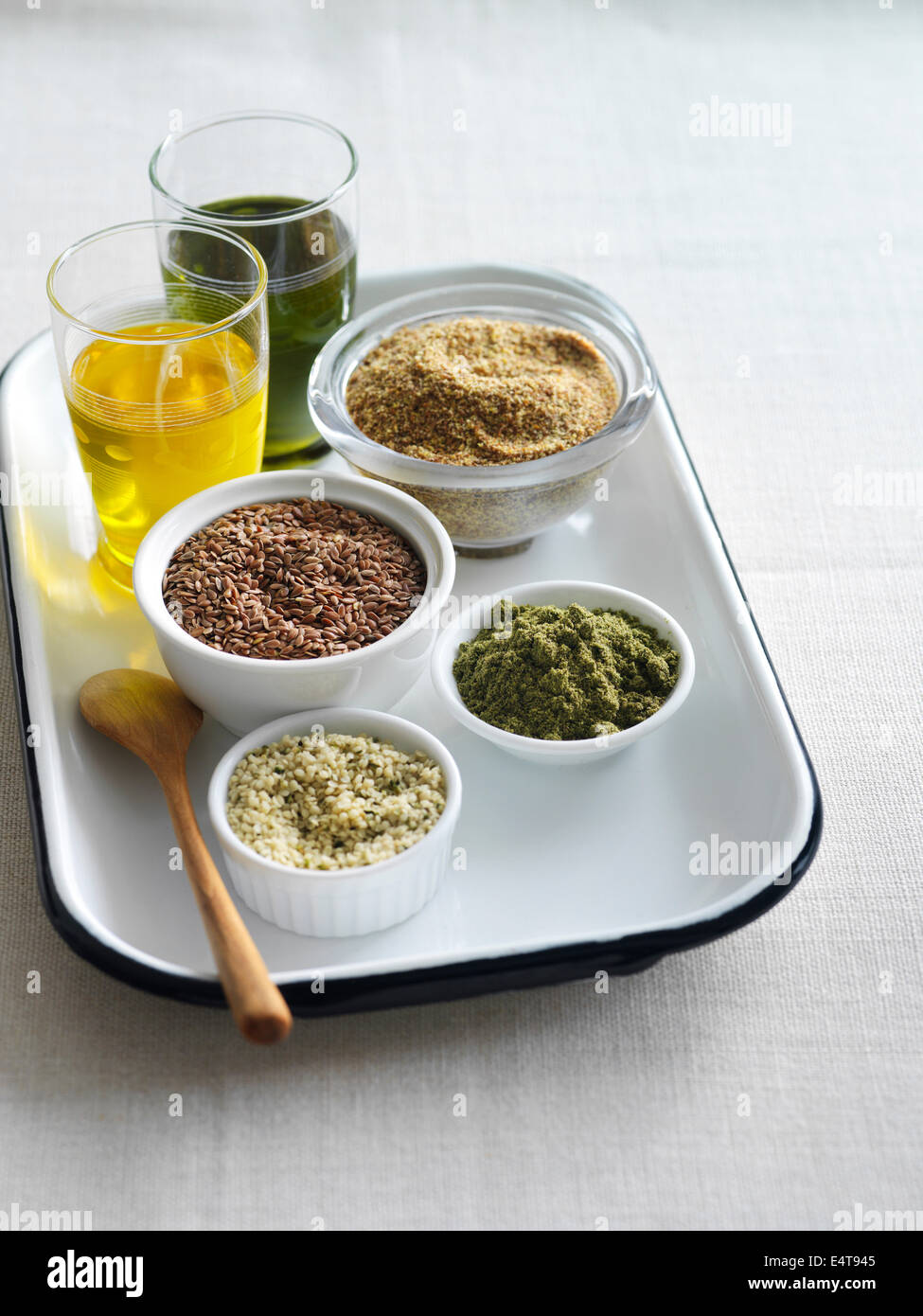 Healthy Ingredients on Tray, Studio Shot Stock Photo - Alamy