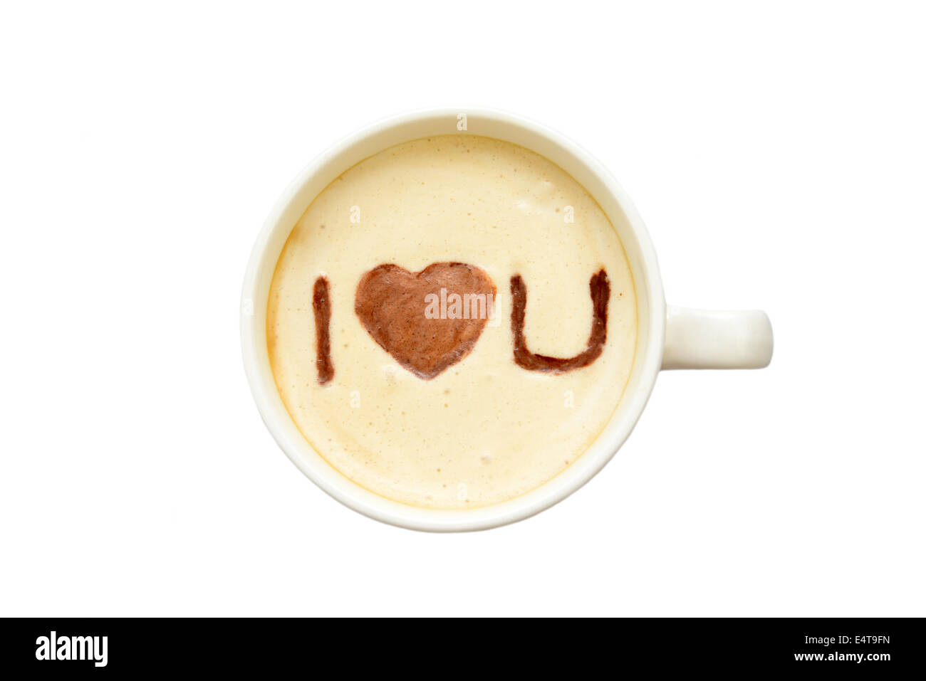 latte art - isolated cup of coffee with 'I love you' Stock Photo - Alamy