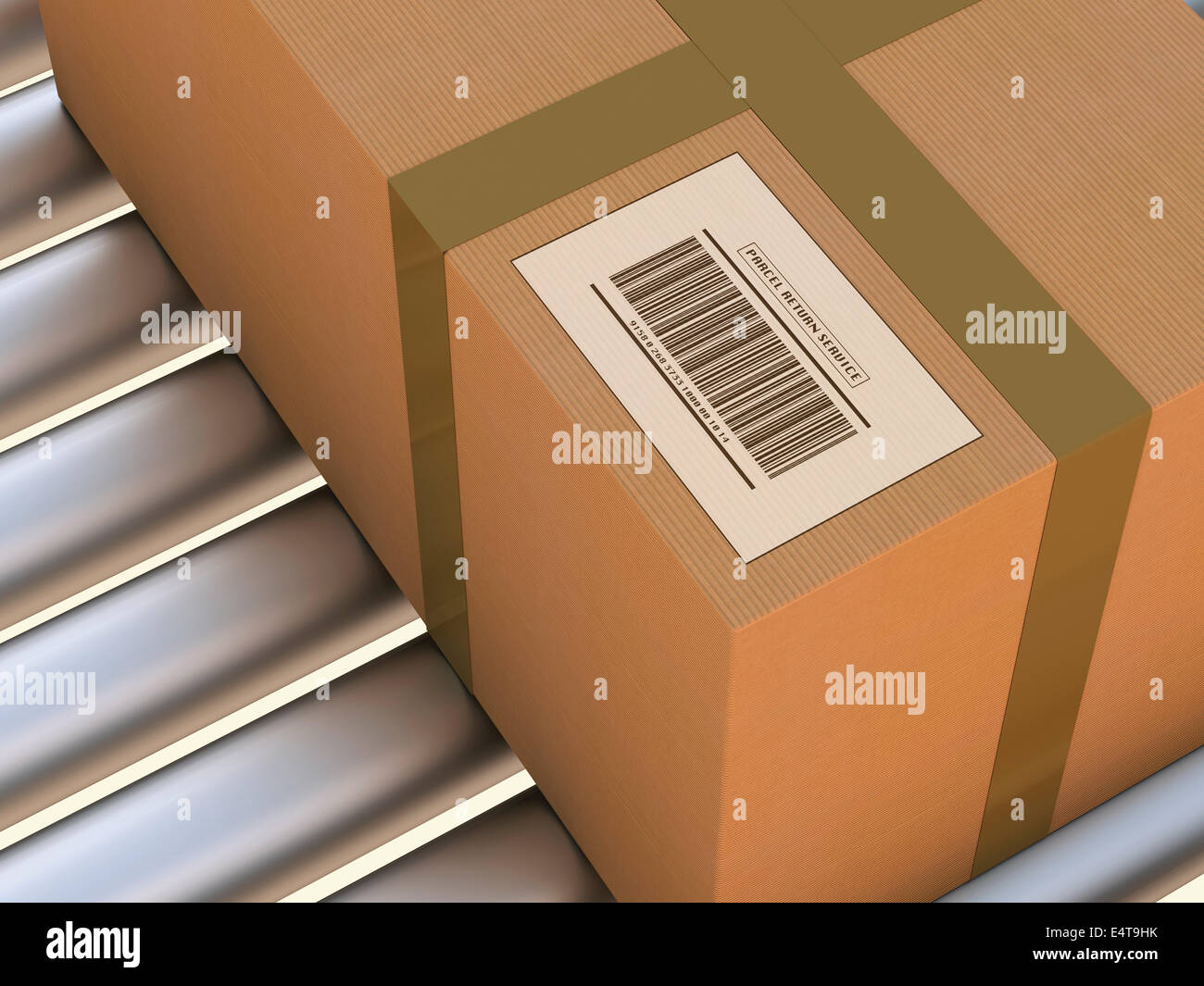 3D-Illustration of Parcel Return Service on Conveyor Belt Stock Photo ...